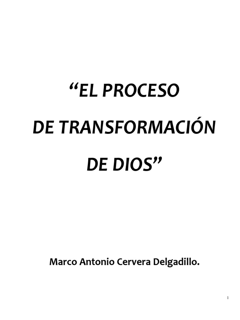Libro El Proceso de Transformacion de Dios 2024 | PDF | Perdón | Jesús