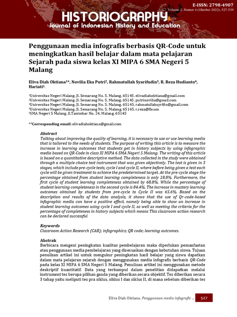 Penggunaan Media Infografis Berbasis QR-Code Untuk Meningkatkan Hasil Belajar Dalam Mata ...