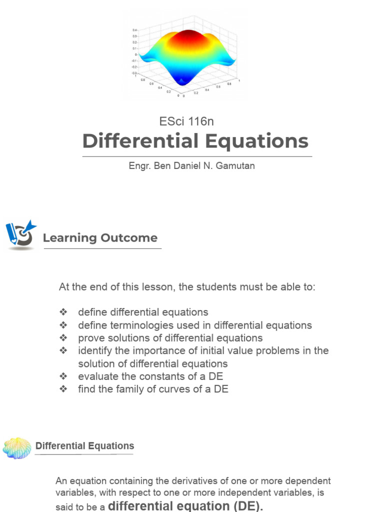 De Module 1 Pdf Equations Differential Equations