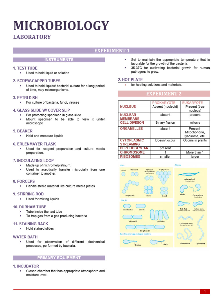 Reviewer - Microbiology Lab | PDF