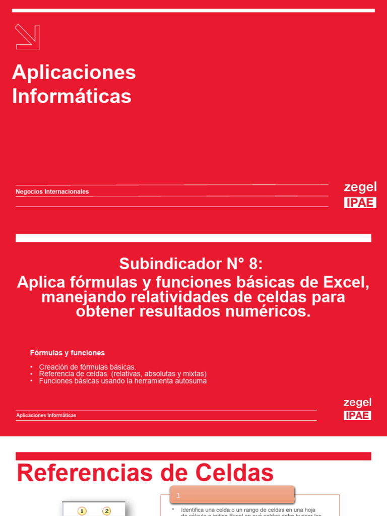 IL3 - TEMA 8 - PPT formulas y funciones | PDF | Fórmula | Microsoft Excel