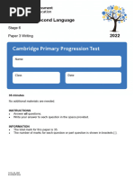 Cambridge Primary ESL Checkpoint 2024 | PDF
