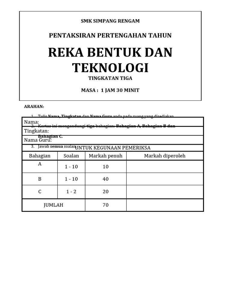 Pertengahan TAHUN 2023 (RBT) | PDF