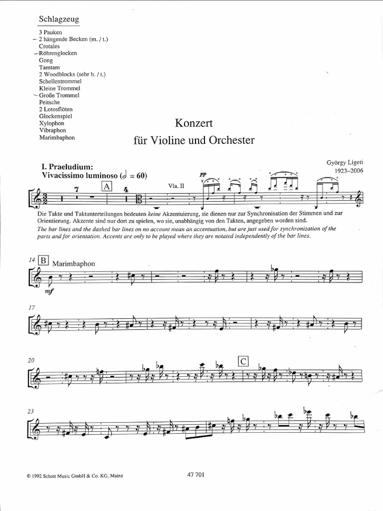 Ligeti Violin Concerto | PDF