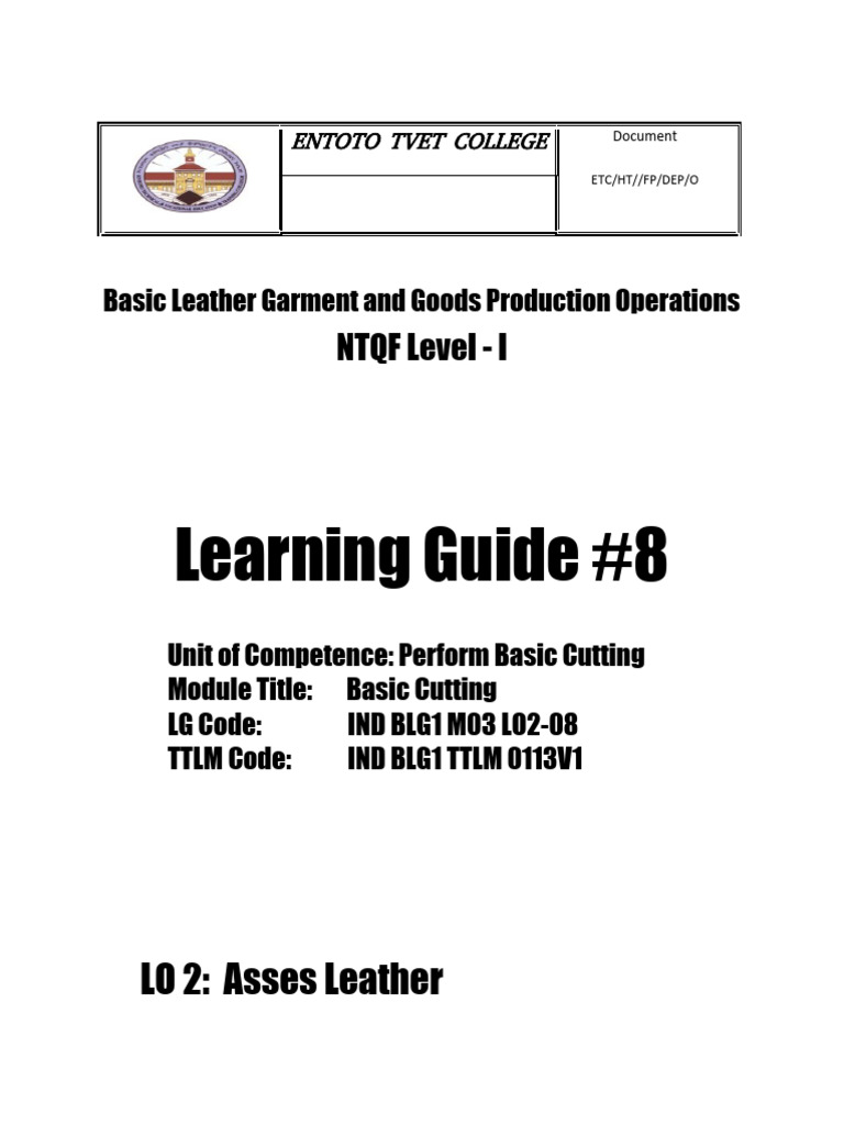 Basic Cutting LO2 | PDF | Leather