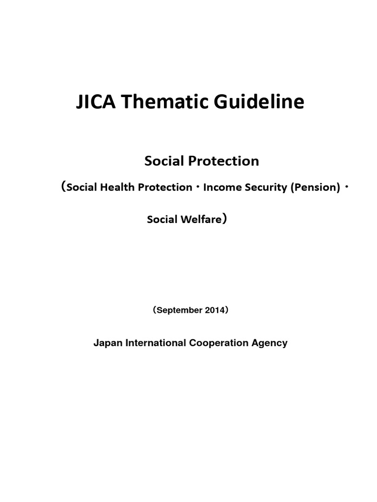 Guideline Social Protection Jica | PDF | Social Protection | Welfare