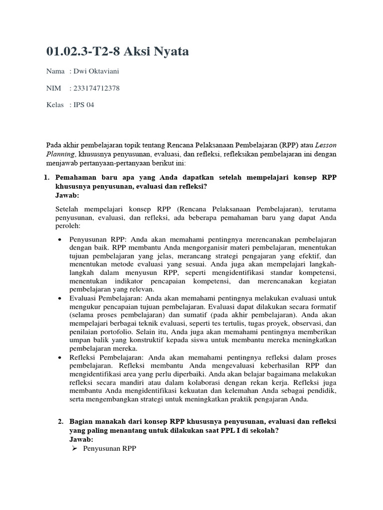 Ptpd. Aksi Nyata-Dwi Oktaviani S. - Ips 04 - 233174712378 | PDF