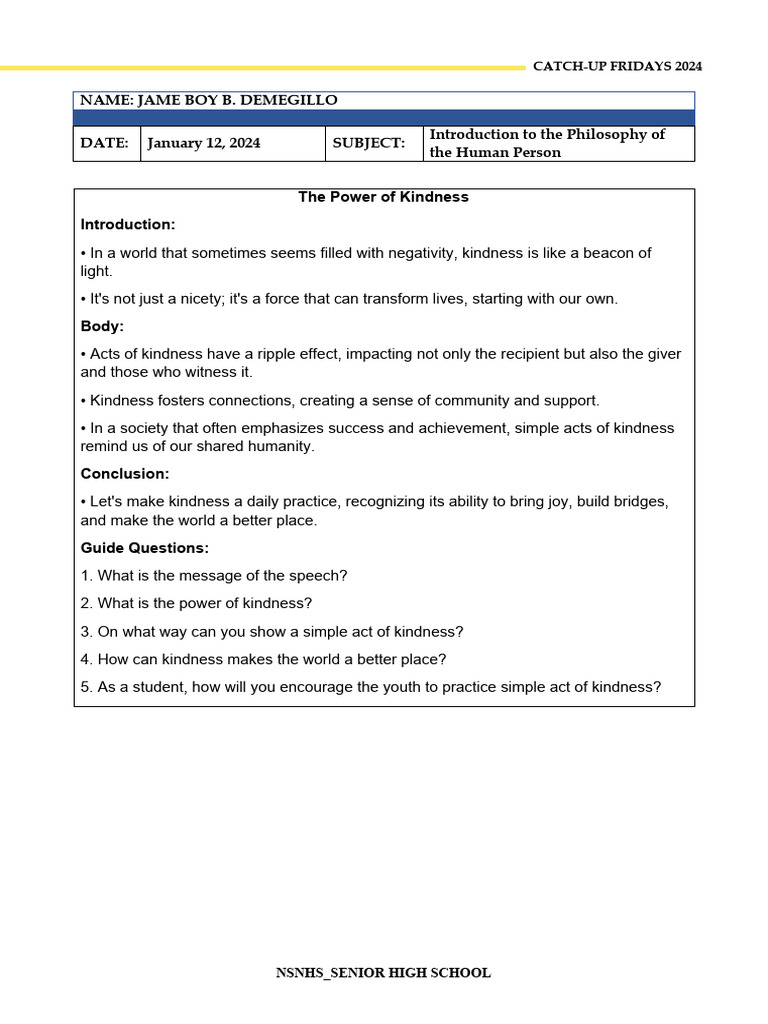 The Transformative Power of Kindness | PDF | Career & Growth