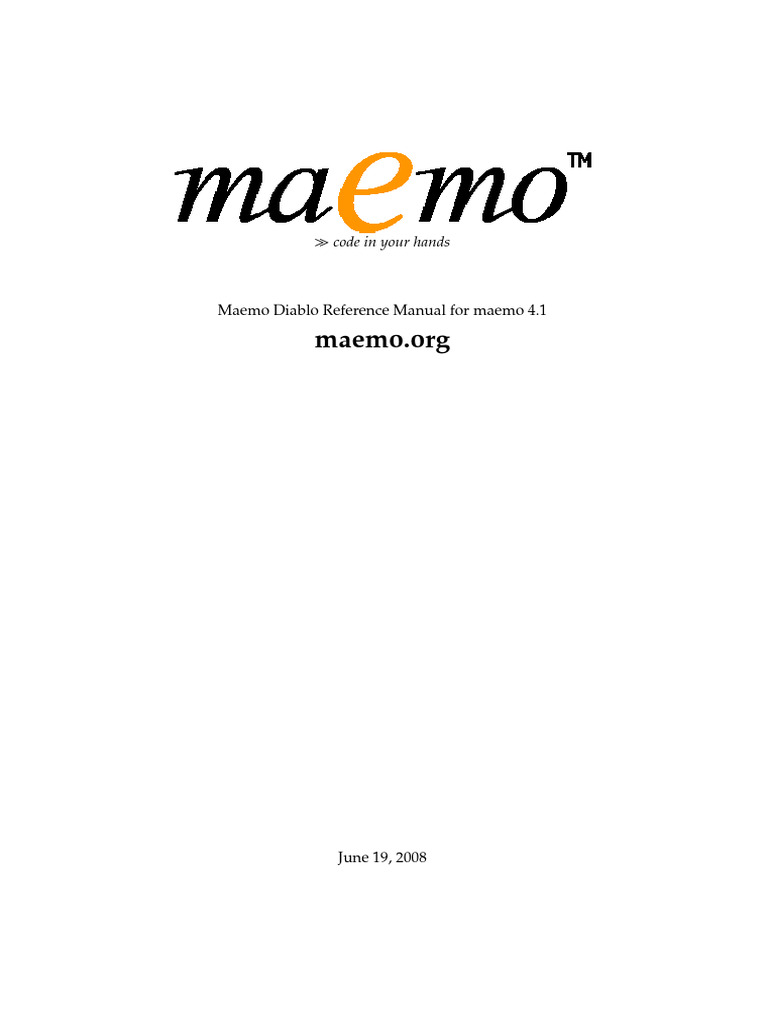 Maemo 4.1 Reference Manual | PDF | Information Technology | Software ...