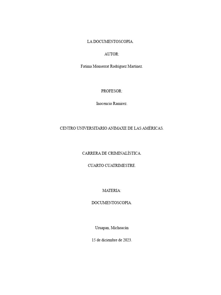 Documentoscopia Trabajo Fial | PDF