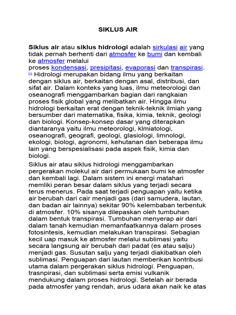 Siklus Air | PDF | Ilmu Sosial | Sains & Matematika