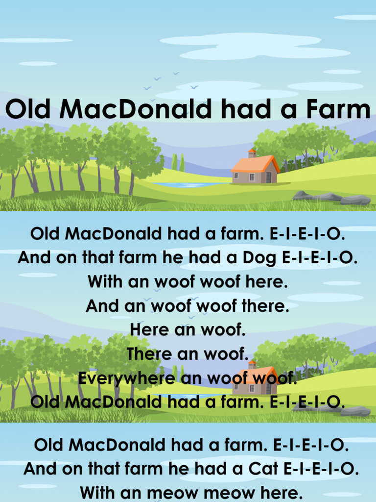 Old MacDonald Had A Farm | PDF