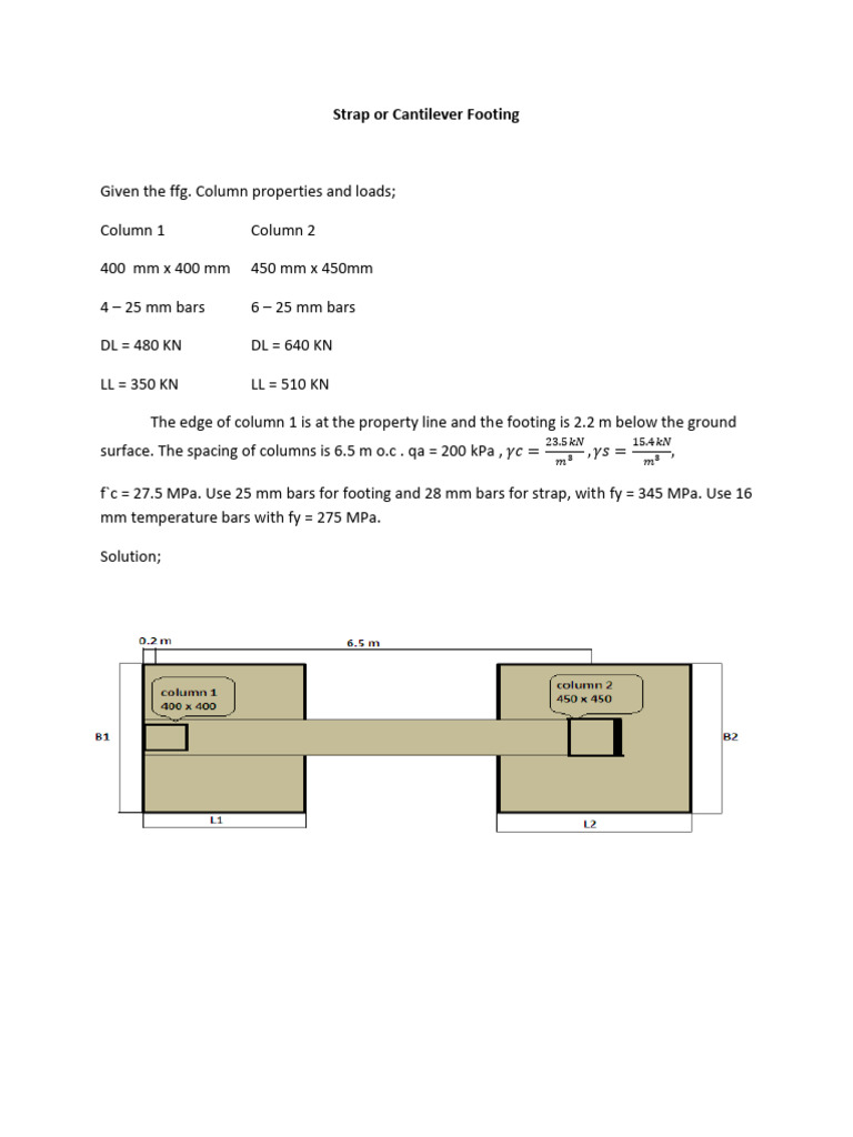 Strap Footing Design Example | PDF | Applied And Interdisciplinary ...