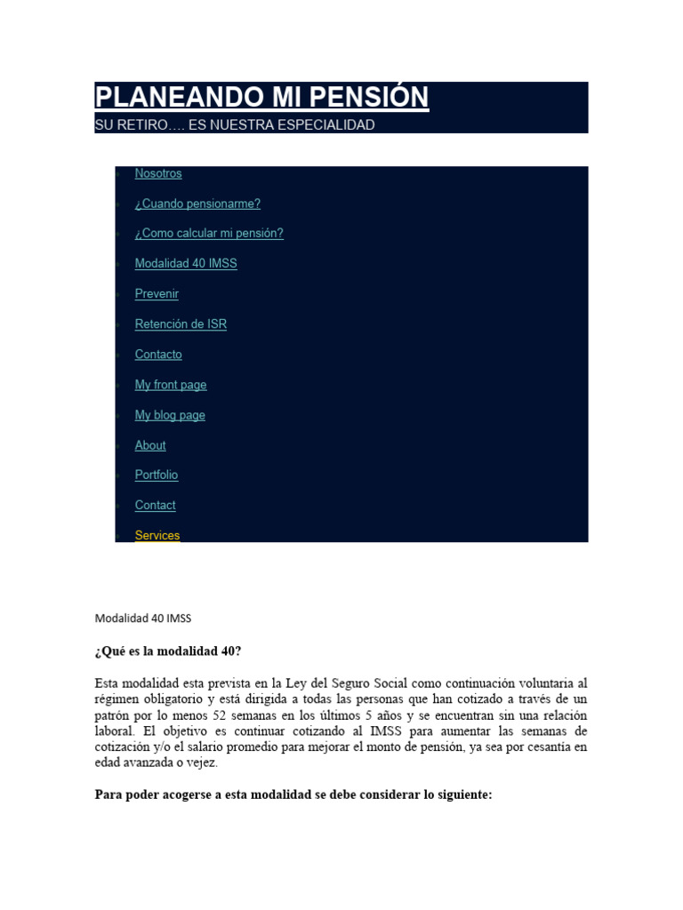 Planeando Mi Pensión | PDF | Pensión | Salario