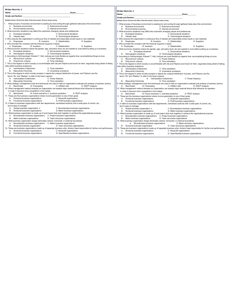 Written Work No 2 | PDF | Supply Chain | Swot Analysis