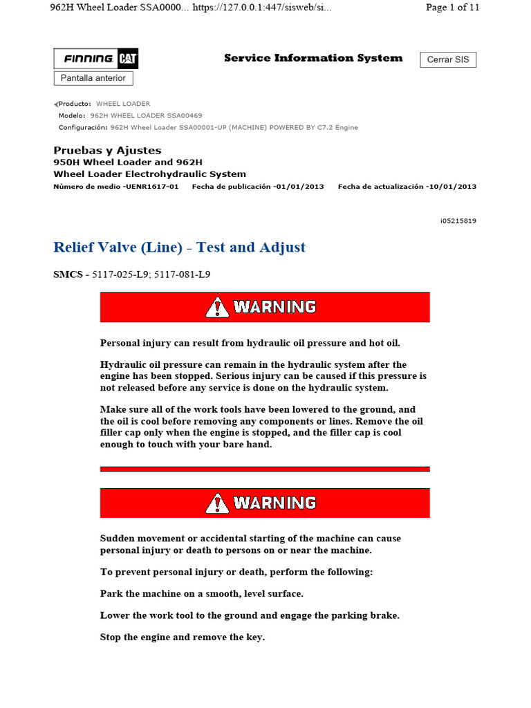 Presion de Linia Implemento | PDF