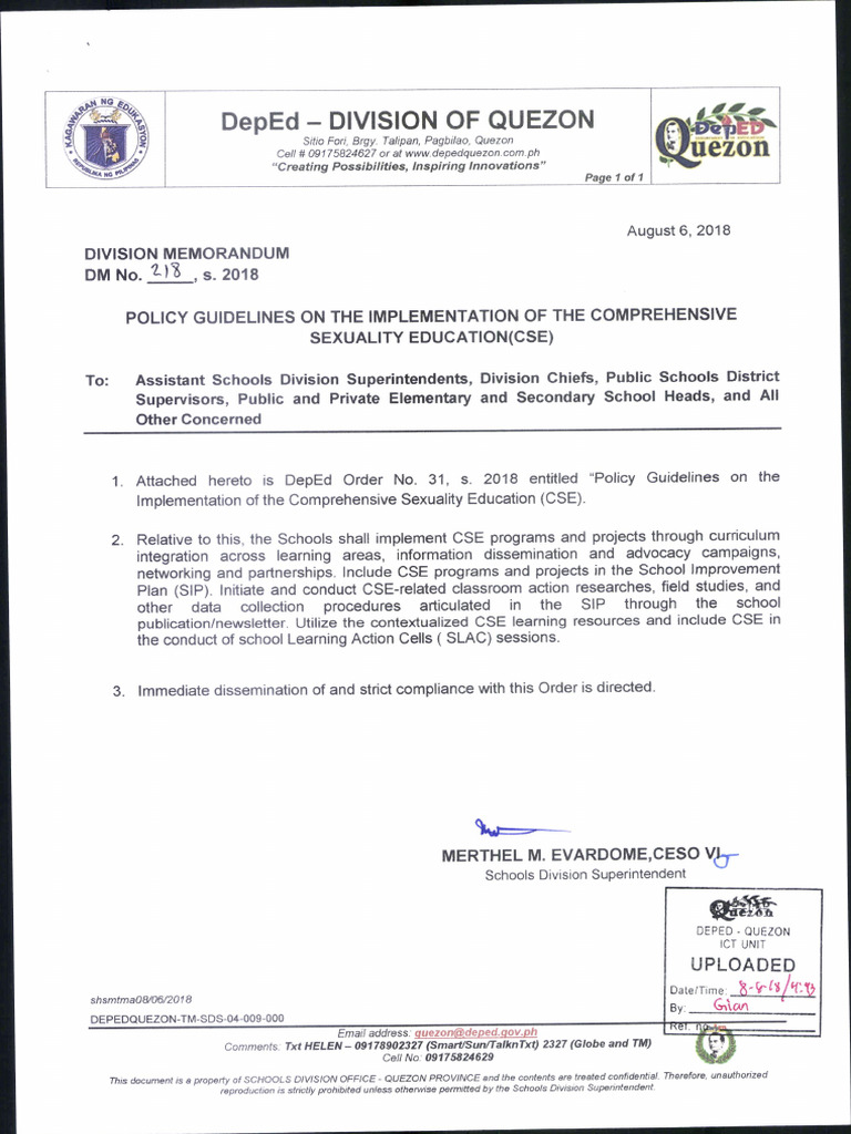 CSE Policy Guidelines 2018 | PDF | Psychological Concepts