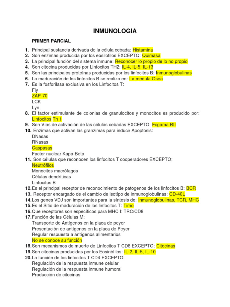 INMUNO | PDF | Citocina | Linfocitos