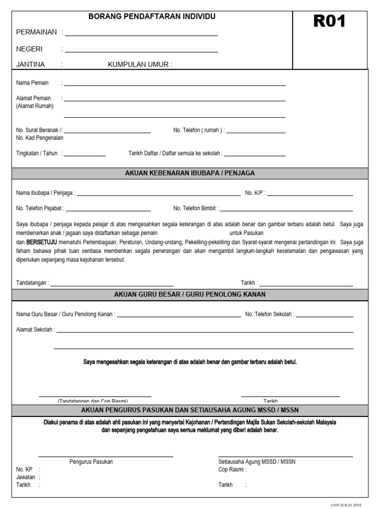 Borang R01 (2022) | PDF