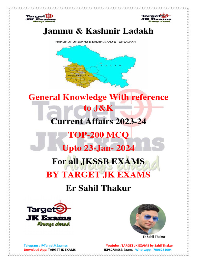 J&K GK 2024 JKSSB Exams | PDF