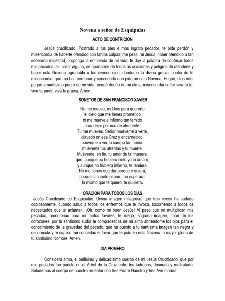 Novena al Señor de Esquipulas | PDF | Pecado | Oración
