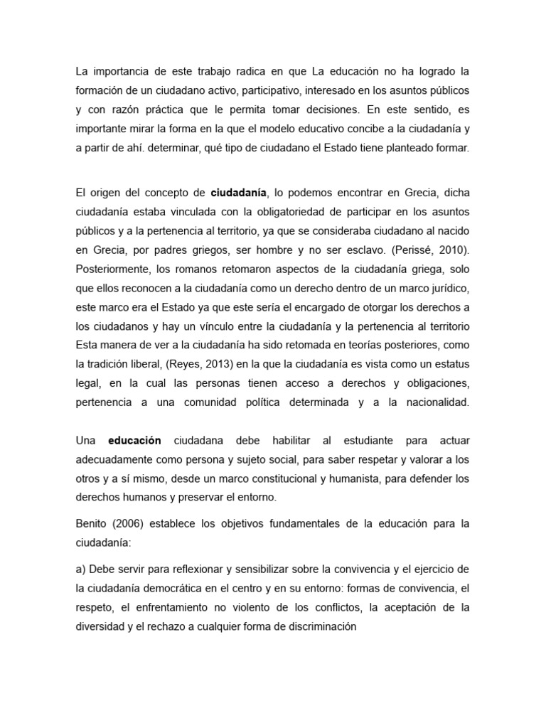 Conceptos De Ciudadanía De Formación Cívica Y ética Pdf Ciudadanía