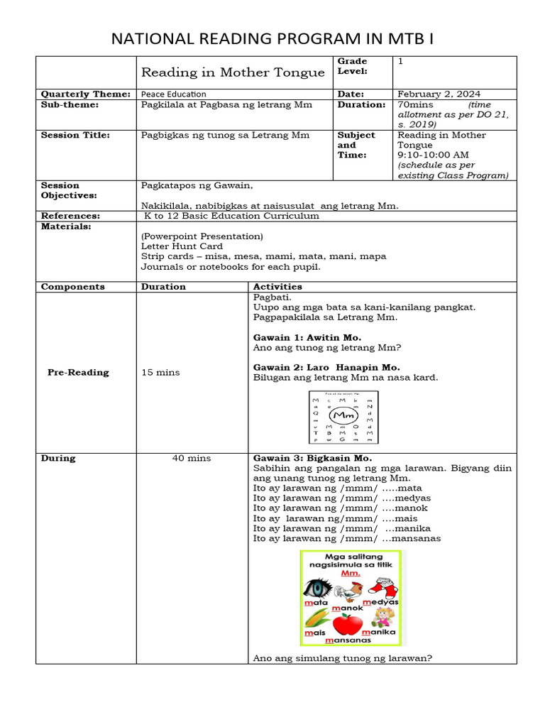 Grade1 MTB Reading - Catch Up Friday | PDF
