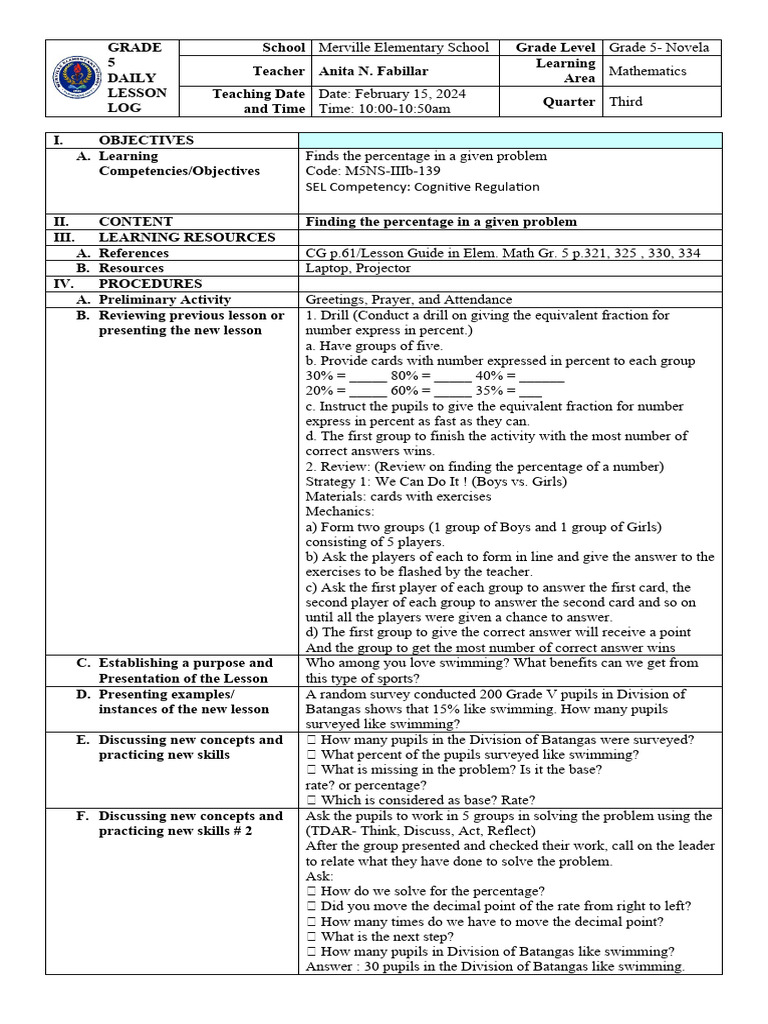 Math 5 Q3 W2D1 | PDF