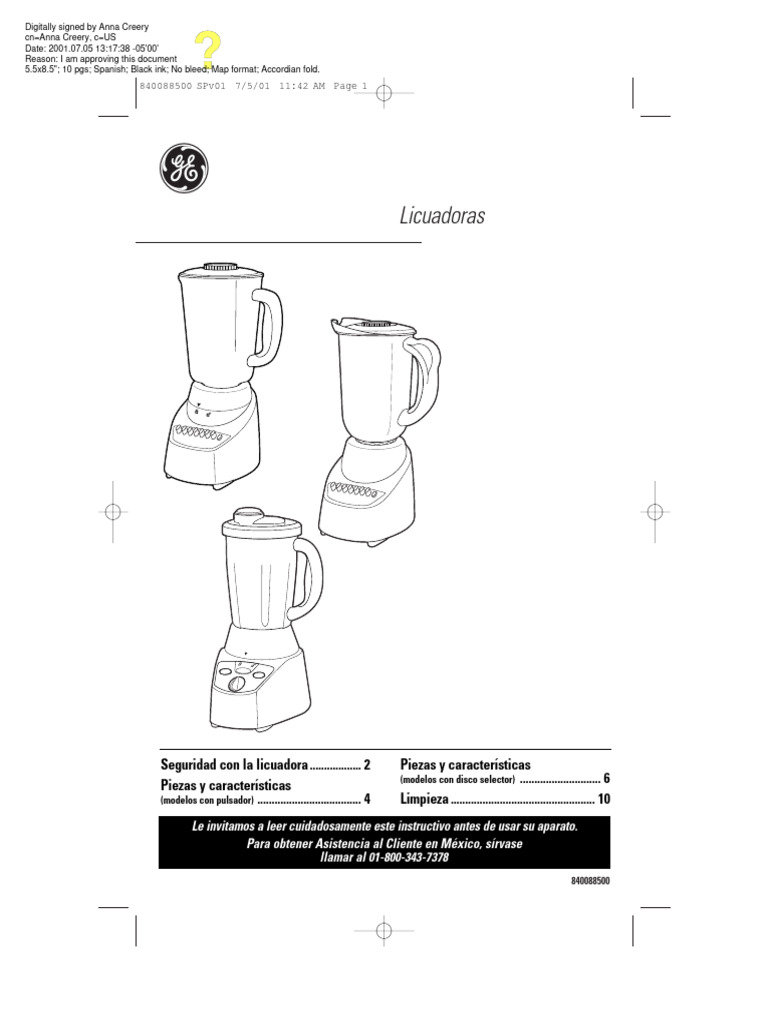 Licuadoras | PDF | Licuadora | Enchufes y tomas de corriente alterna