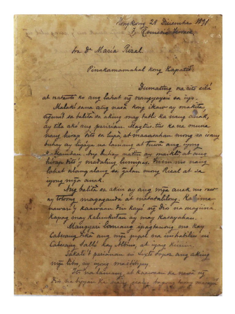 Rizal Letter | PDF