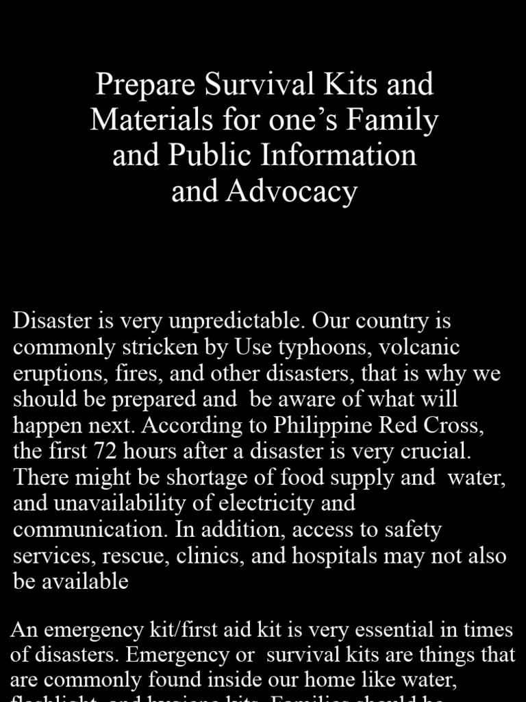 Prepare Survival Kits and Materials For Ones Family 083405 | PDF | Water