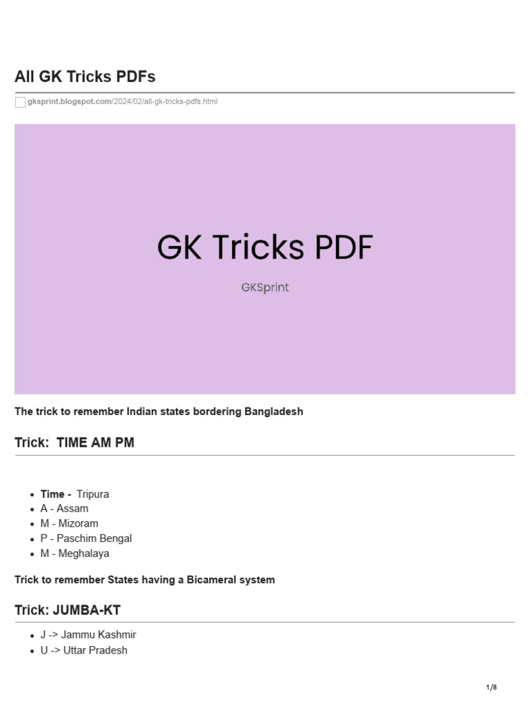 GK Tricks | PDF | PDF | Atmosphere Of Earth