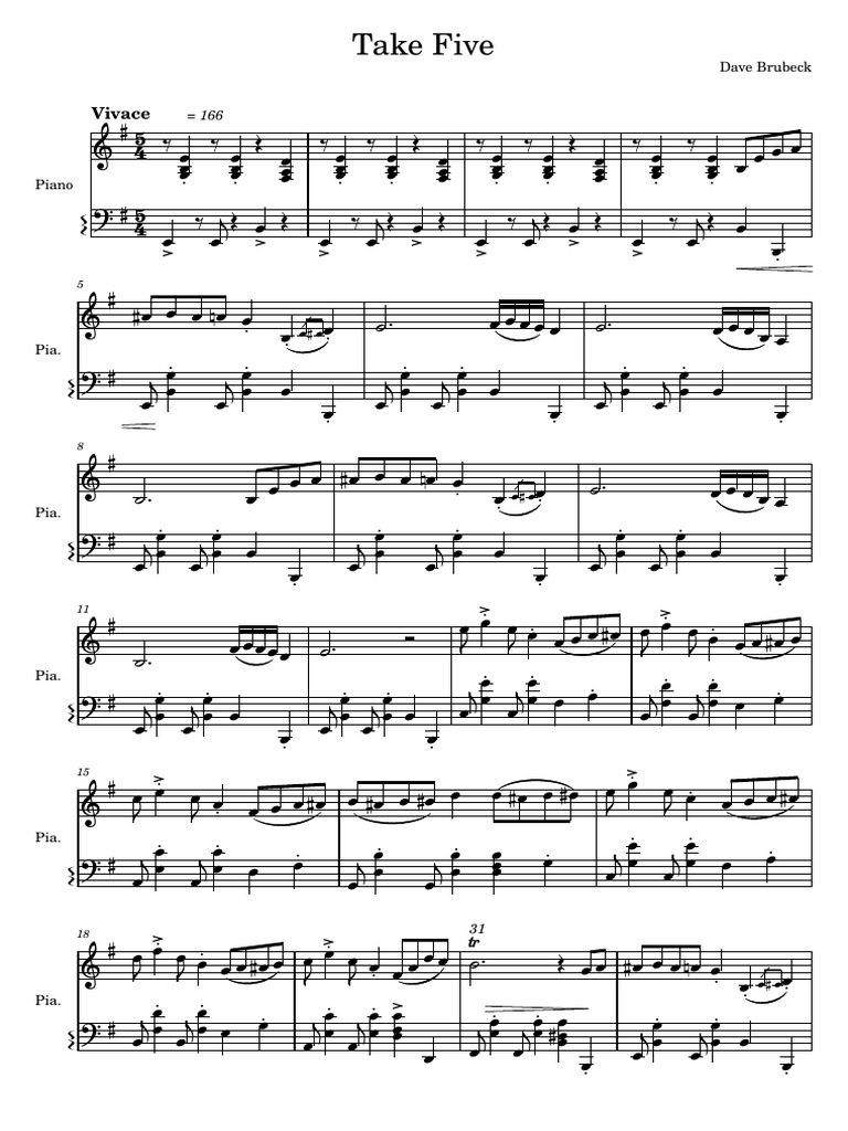 Take Five Dave Brubeck | PDF