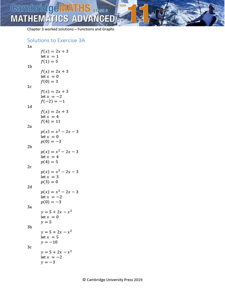 Chapter 3 Worked Solutions | PDF | Vertex (Graph Theory) | Zero Of A Function