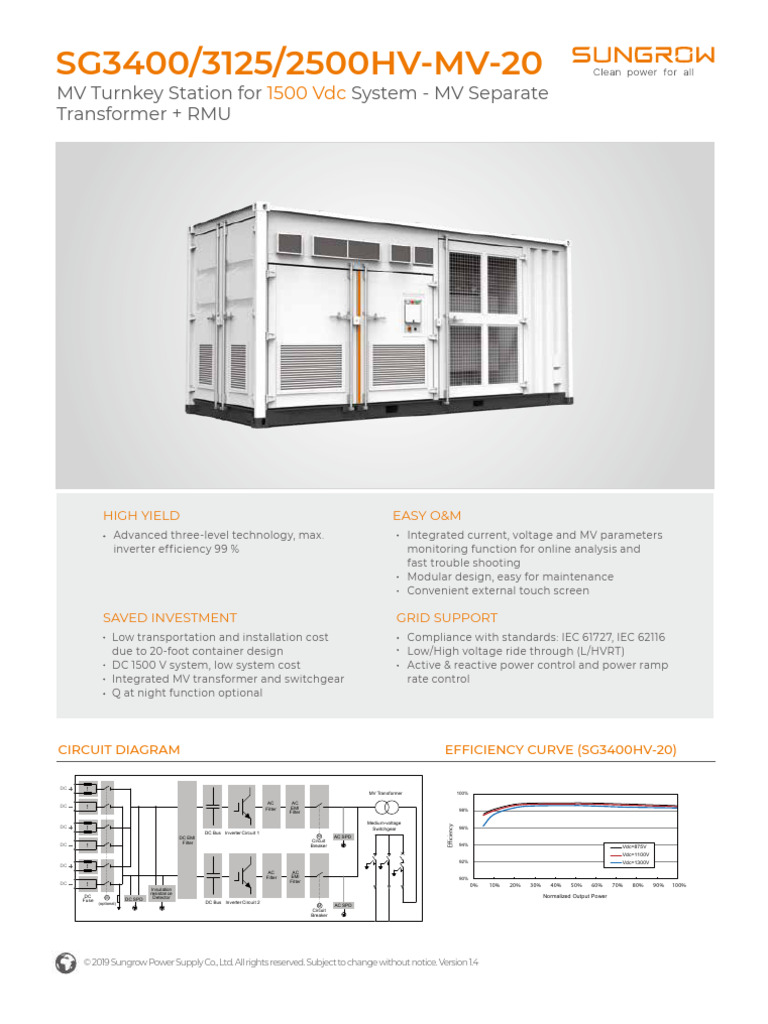 DS - SG3400 3125 2500HV-MV-20 Datasheet - V14 - EN PDF | PDF