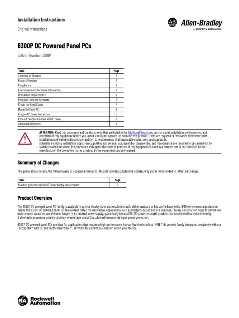 6300P DC Powered Panel PCS: Installation Instructions | PDF | Power ...