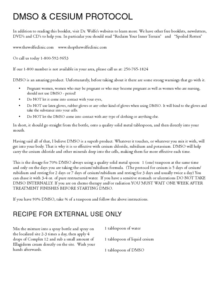 DMSO Cesium Protocols | PDF | Fermentation | Potassium