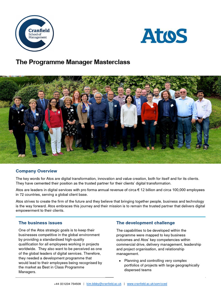Atos The Programme Manager Masterclass | PDF