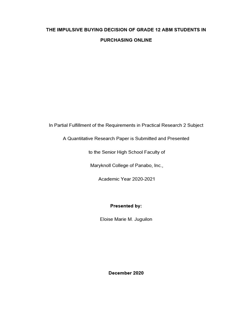 Eloise Marie Juguilon IMPULSIVE | PDF | Questionnaire | Online Shopping