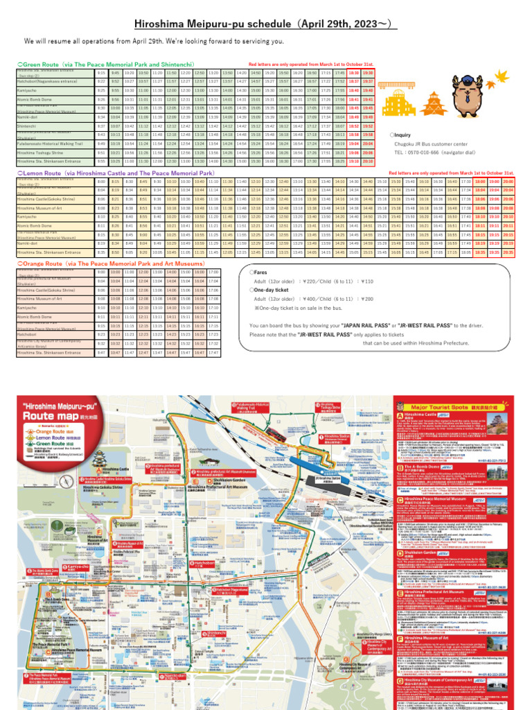 HOROSHIMA BUS ROUTE | PDF | Hiroshima | Bus Transport