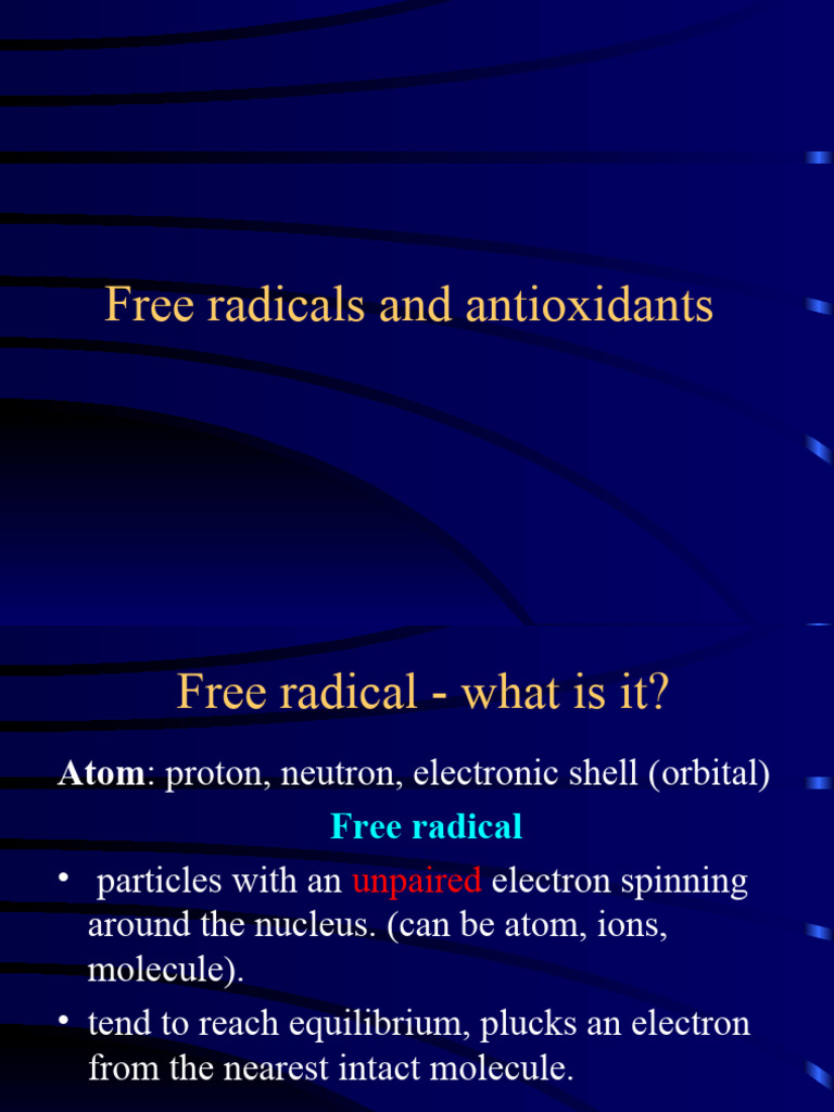 Free Radicals and Antioxidants Explained | PDF | Superoxide Dismutase ...