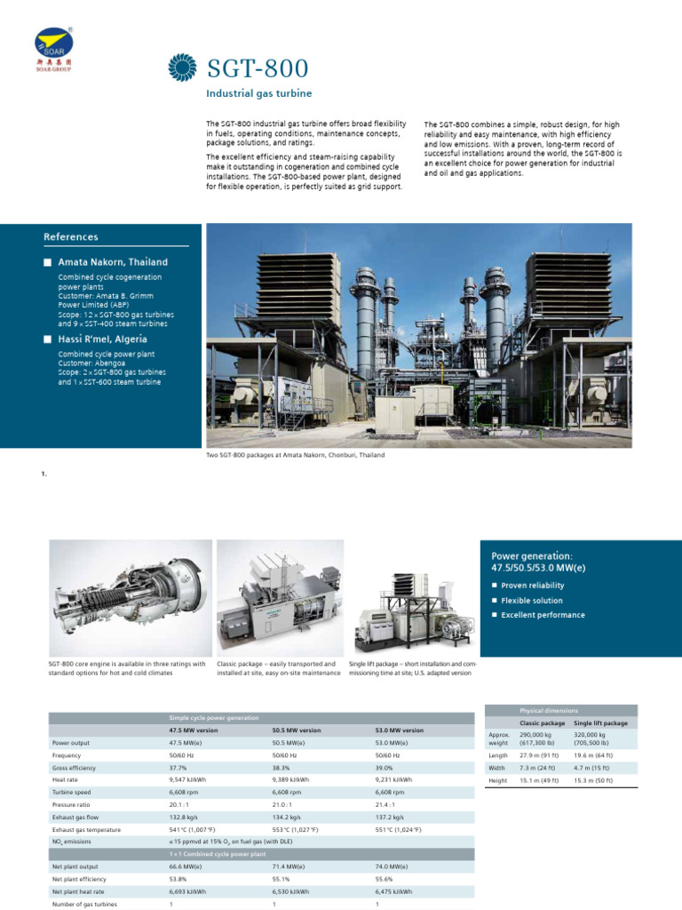 Siemens GT SGT800 | PDF | Power Station | Gas Turbine