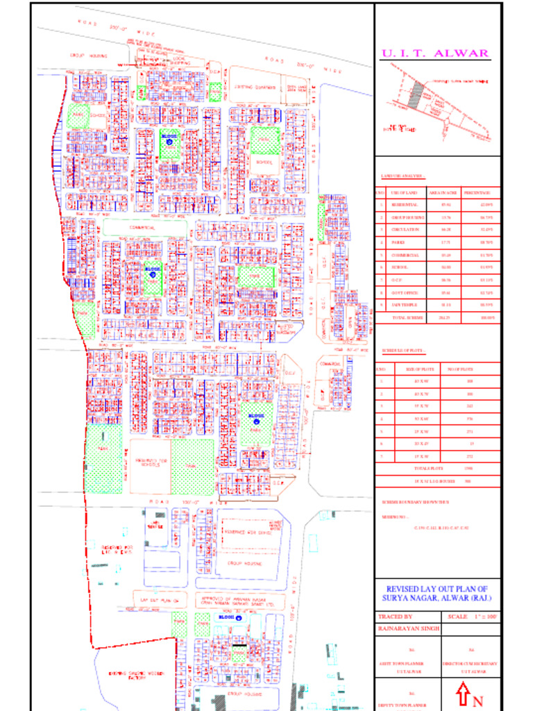 Revised Lay Out Plan of Surya Nagar, Alwar (Raj.) : Block D | PDF