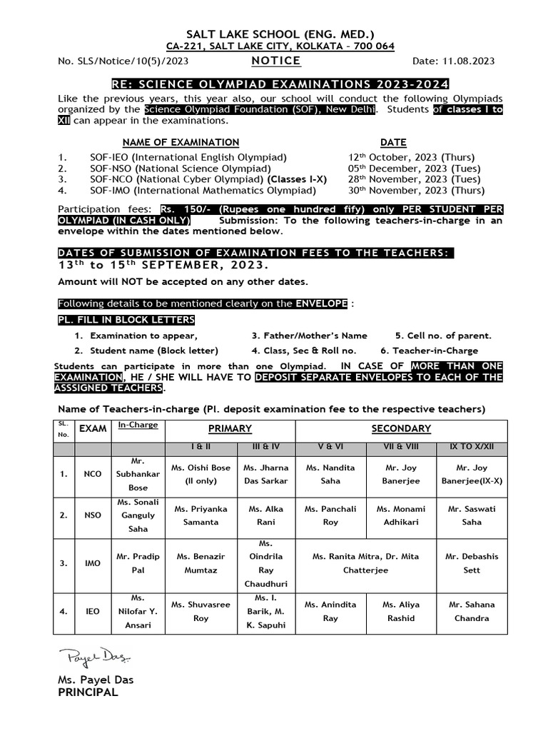 Notice Sof 2023 2024 Pdf