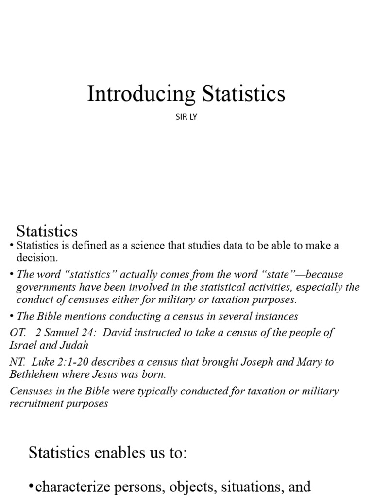 01 Introducing Statistics Pdf Statistics Census