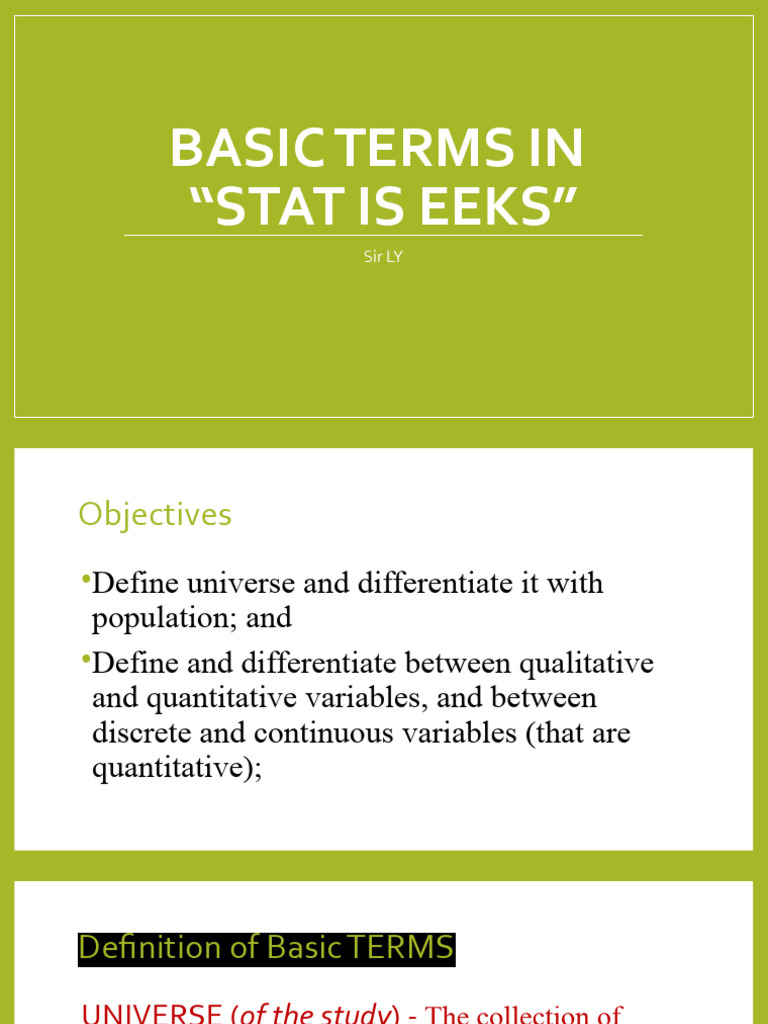 03 Basic Terms in Statistics | PDF