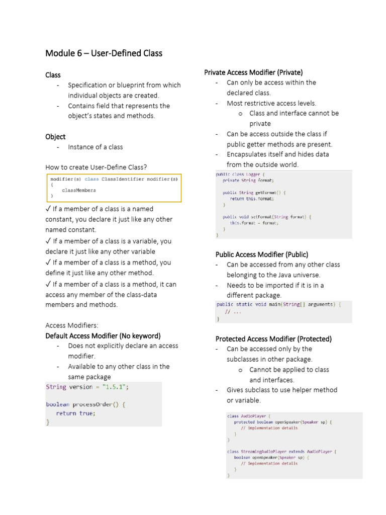 ITCS123 Lec Reviewer | PDF | Class (Computer Programming) | Programming