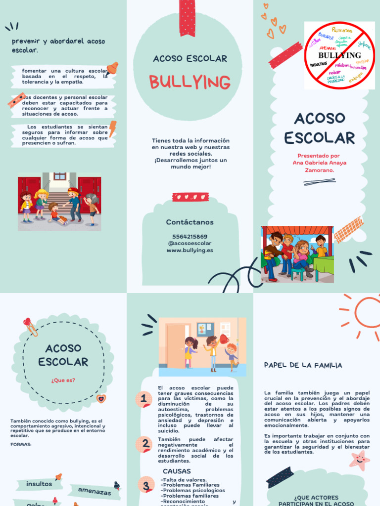 Triptico Bullyng | Descargar gratis PDF | Conceptos psicologicos ...