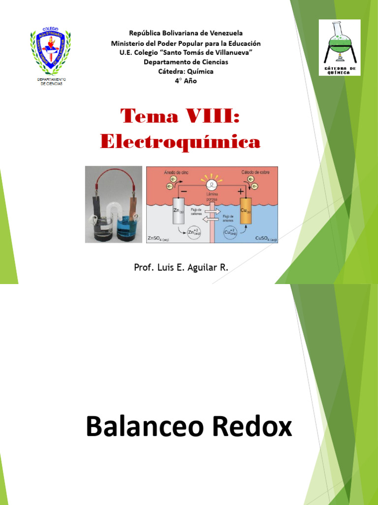 Guía de Electroquímica y Balanceo Redox | PDF