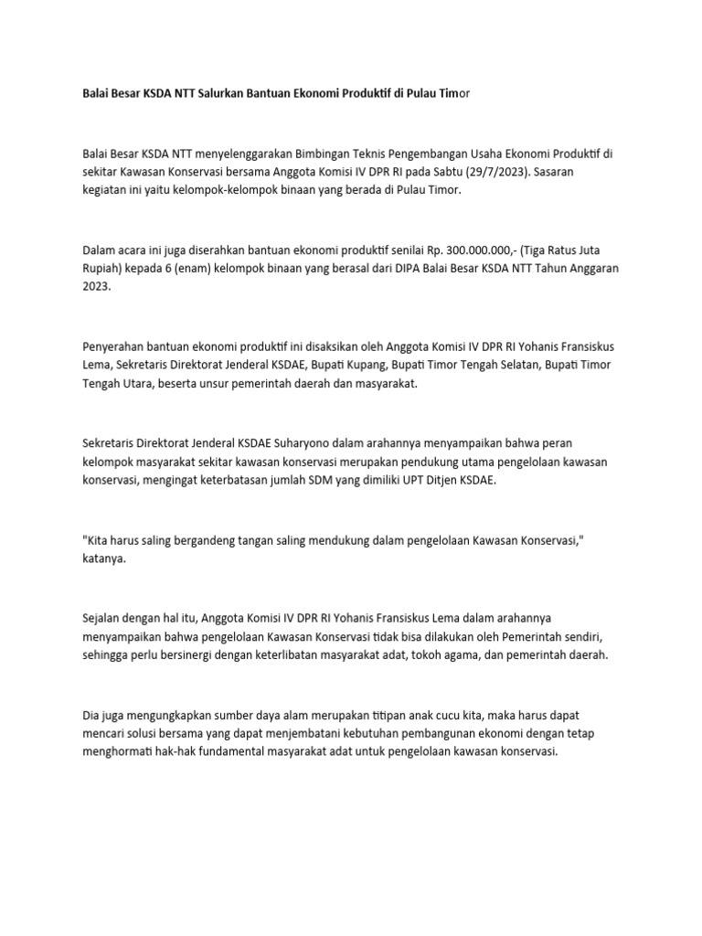 Balai Besar KSD-WPS Office | PDF